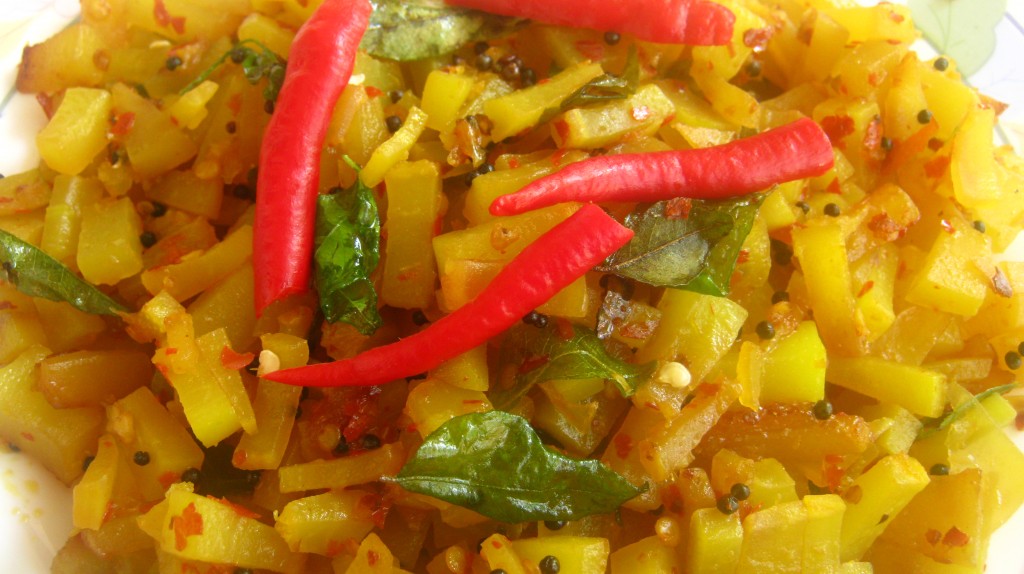 Stir Fried Papaya – Kppanga Ularthu Mezhukkupuratti – Kerala Recipes in ...